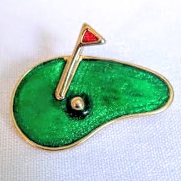 Jewelry | Vintage Golf Green Enameled Pin 1 | Poshmark